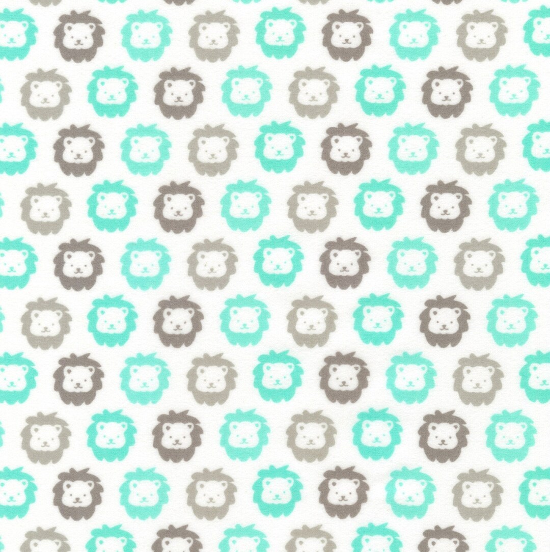 Cat Fabric FLANNEL Double Brushed Cozy Cotton Flannel Lions - Etsy