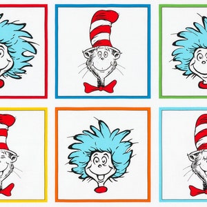 Cat Fabric - Celebrate Seuss! the Cat in the Hat Panel Robert Kaufman ...