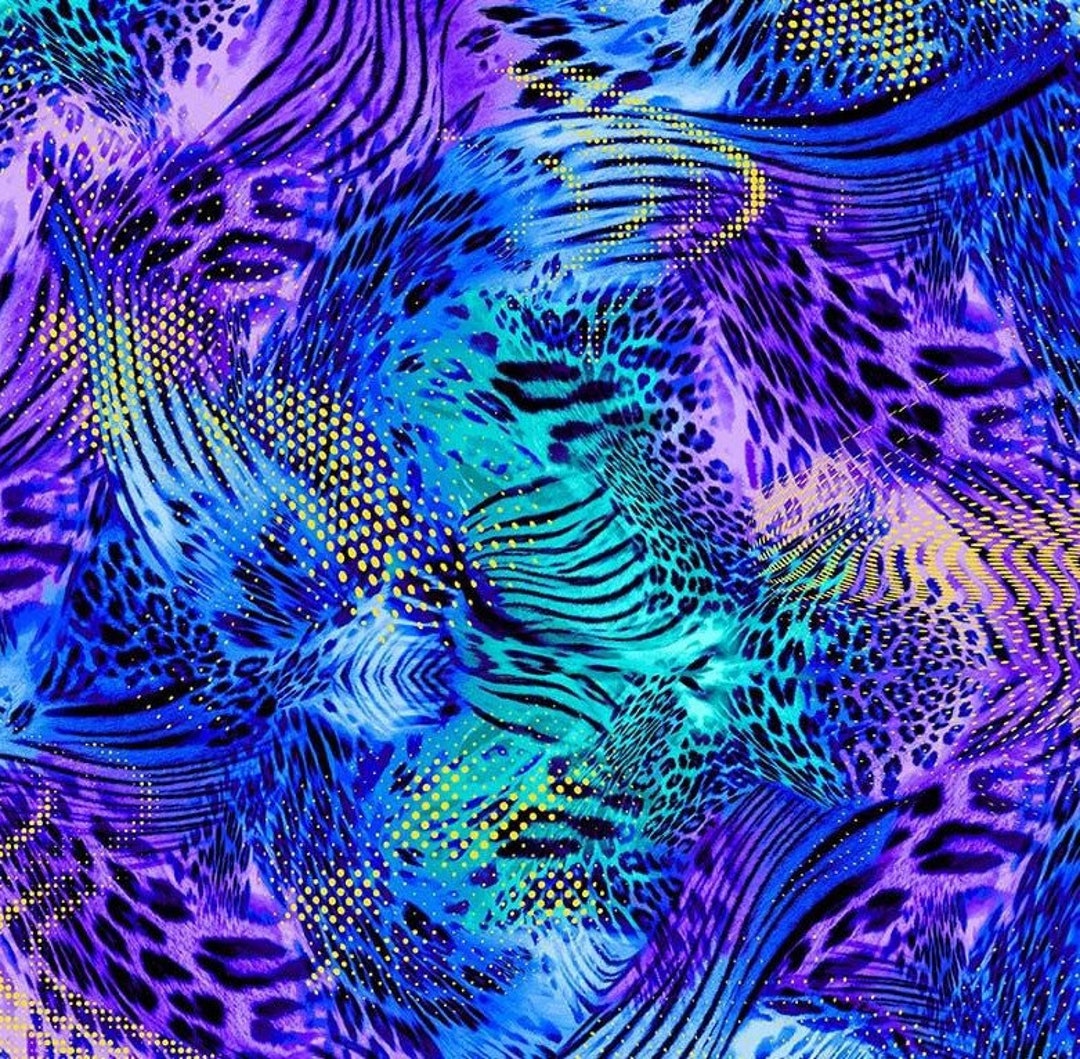 Cat Fabric - Bijoux Metallic Cat Skin Patterns Timeless Treasures (cat ...