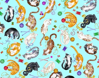 Cat Flannel Fabric | Etsy