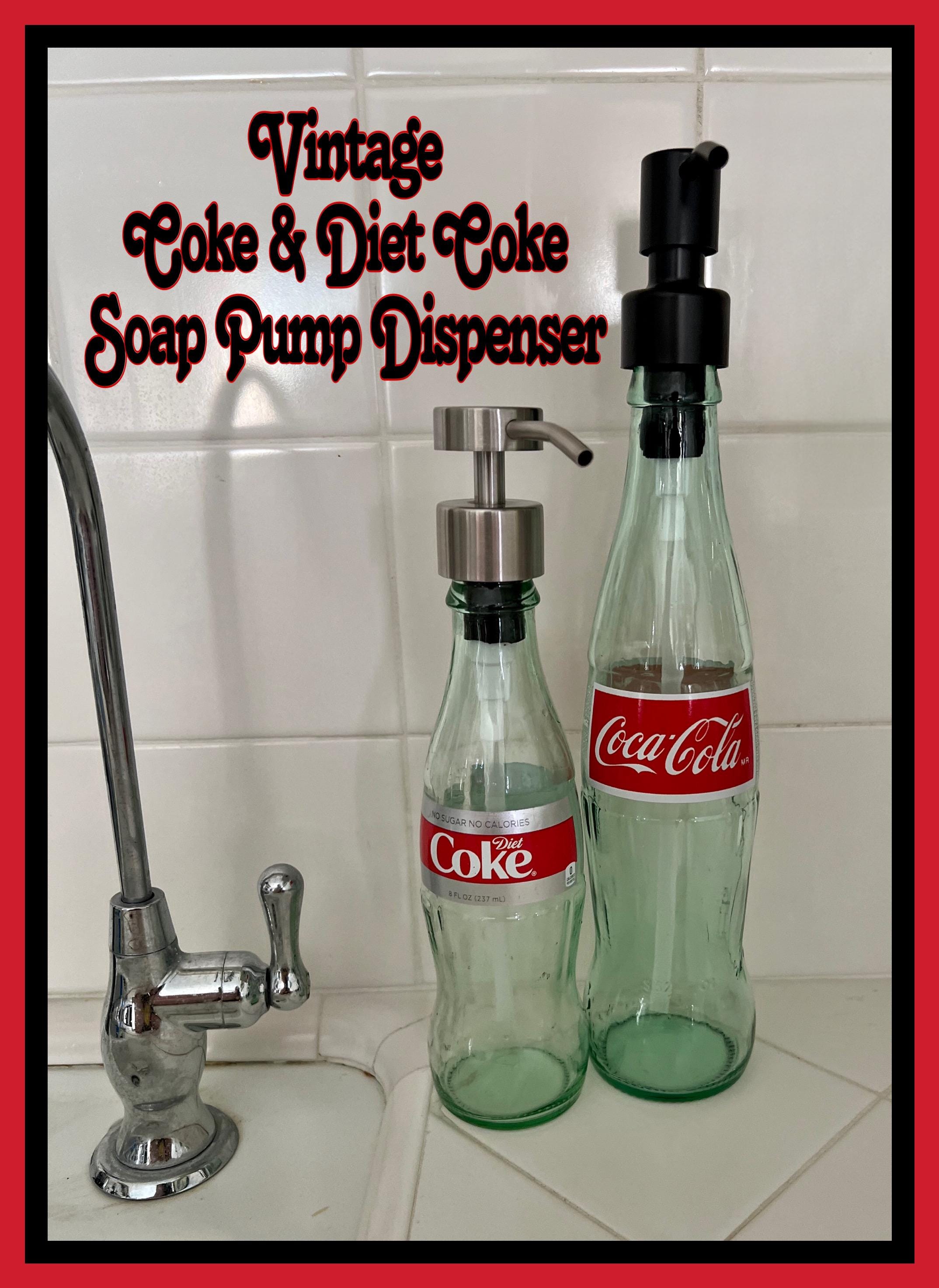 Classic Coca Cola + Diet Coke Bottle Pump Dispenser | Vintage Glass ...