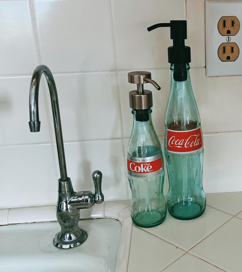 Classic Coca Cola + Diet Coke Bottle Pump Dispenser | Vintage Glass ...