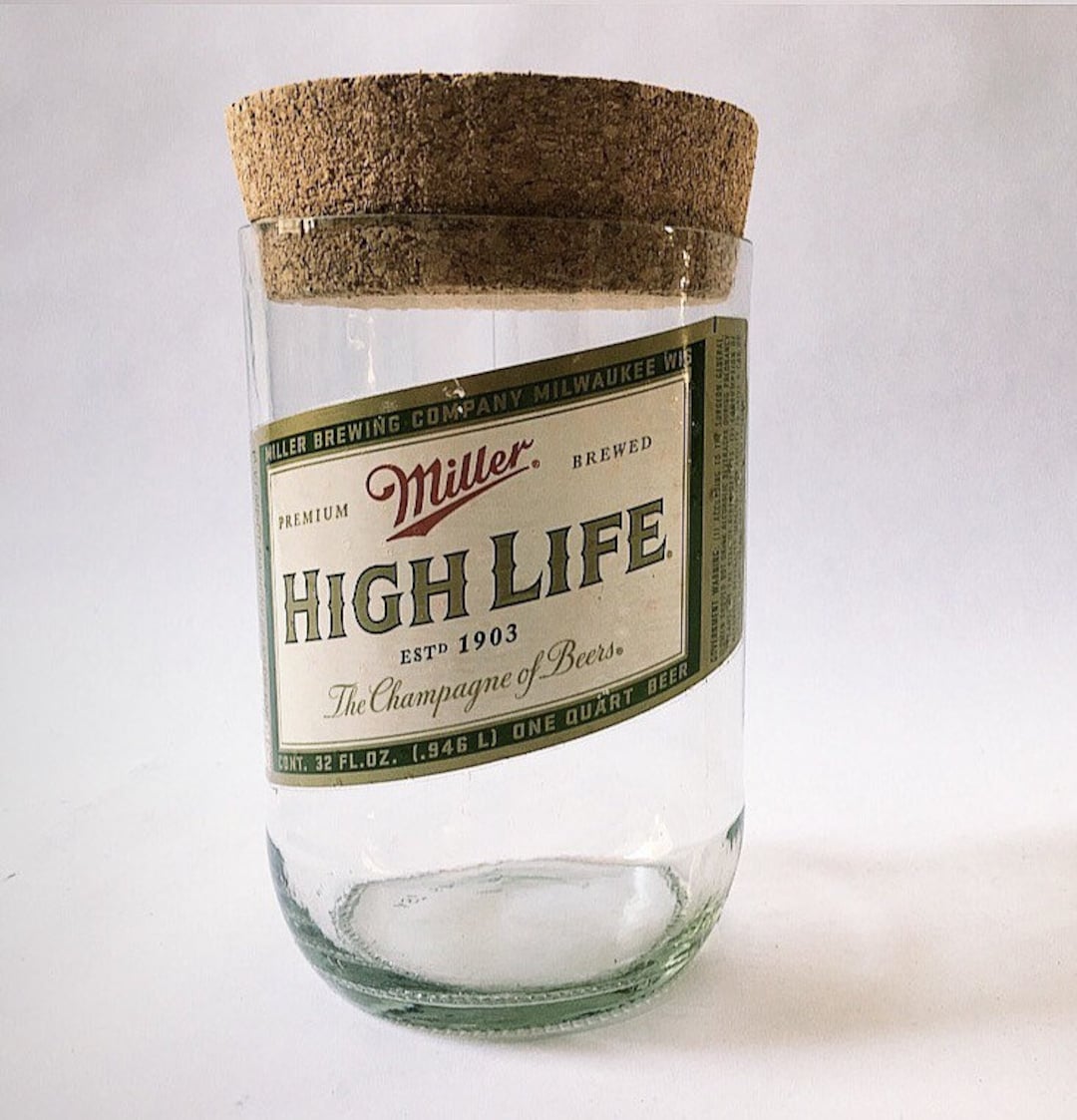 Miller High Life Beer | 40 Oz | Corked Jar-lidded Canister-stash Jar ...