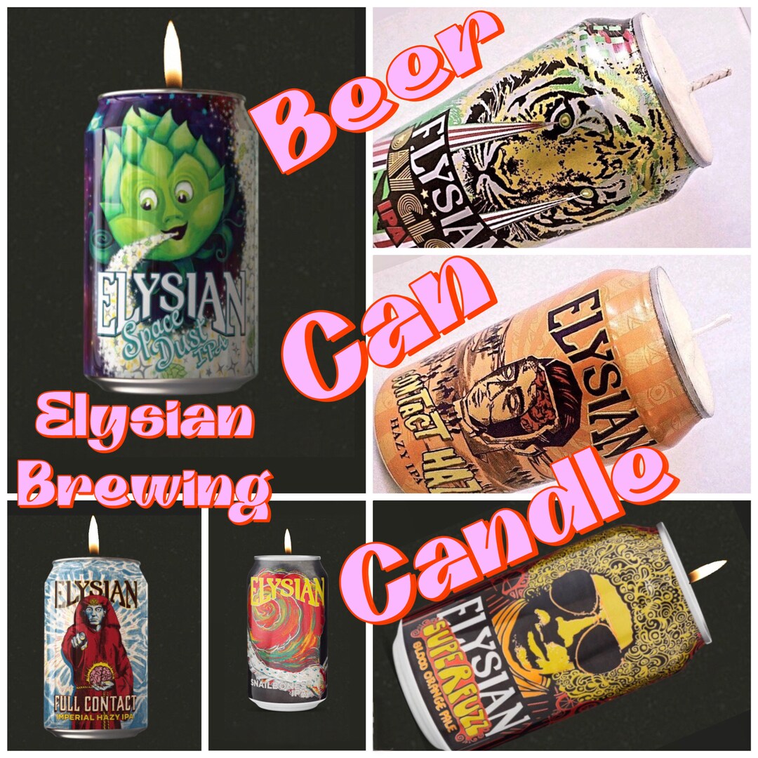 Elysian Brewing Beer Can Candles! Dayglow IPA OR Contact Haze Hazy IPA ...