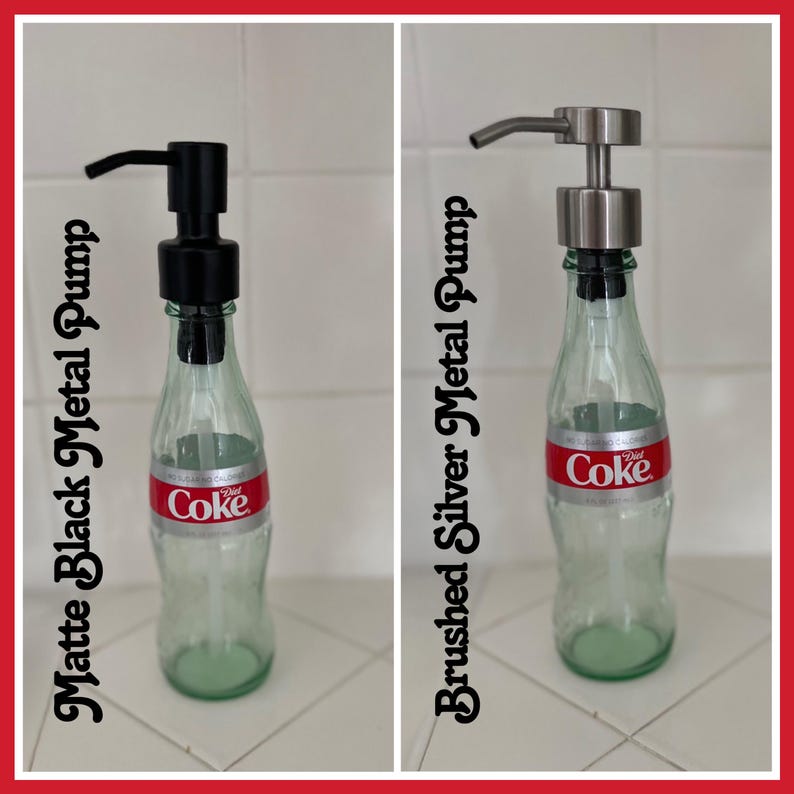 Classic Coca Cola + Diet Coke Bottle Pump Dispenser | Vintage Glass ...