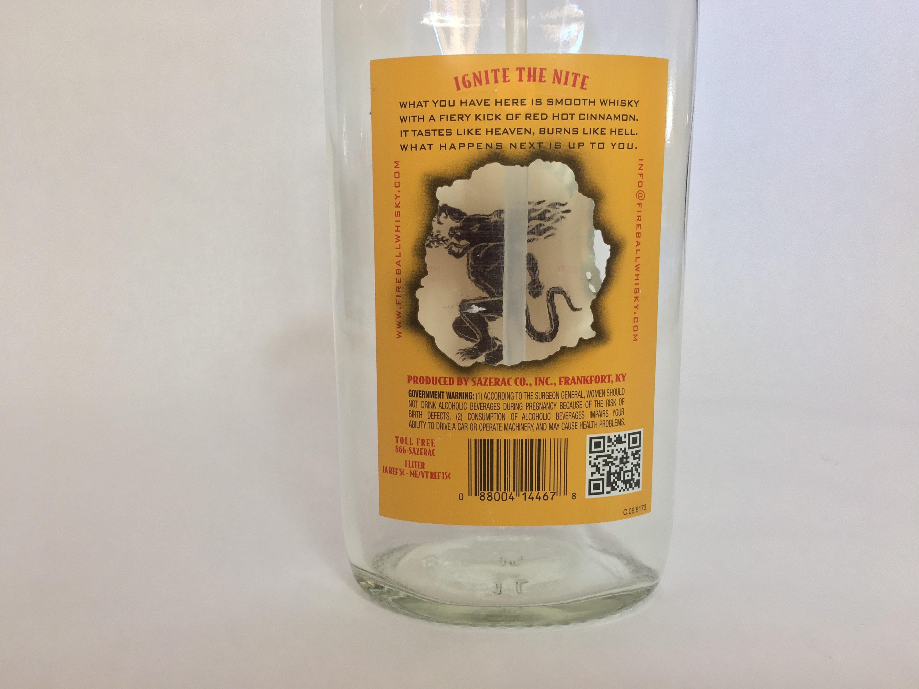 Fireball Whiskey Back Of Bottle