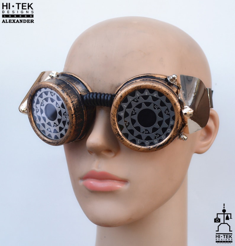 Handmade Victorian Steampunk Goggles: Cooper Aviator Cosplay Headpiece ...