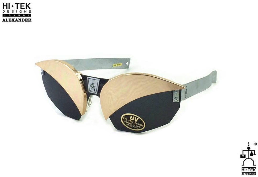 Hi Tek Alexander Vintage Oblong Metal Sport Aviator Cosplay Sunglasses ...