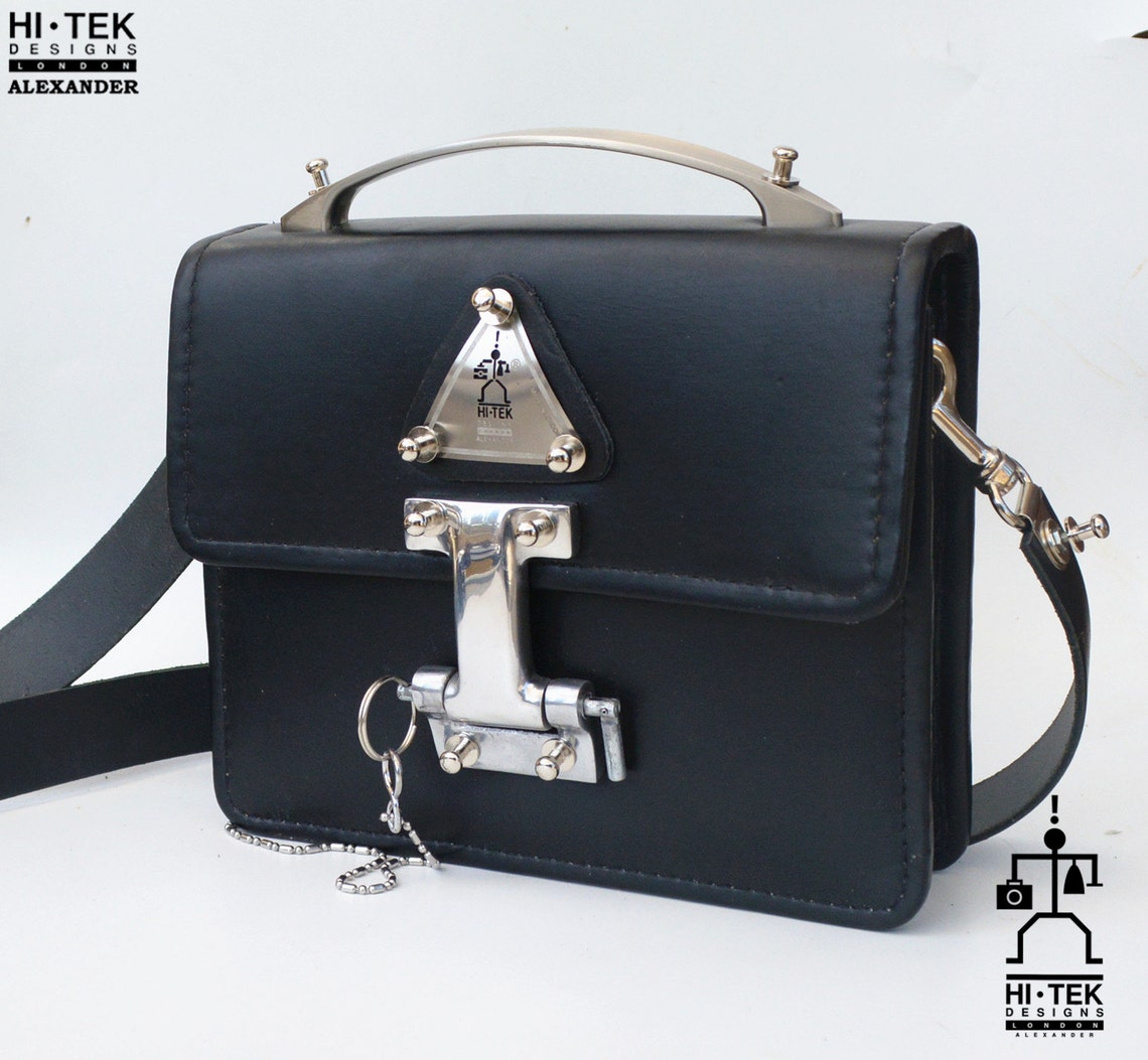 Hi Tek ALEXANDER Leather Cross Body Bag Medium Size Unusual Unique ...