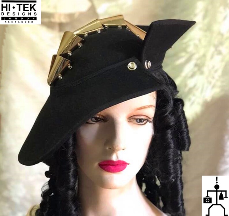 Alexander Black Wool Felt Hat Hi Tek Stylish Unusual Unique - Etsy