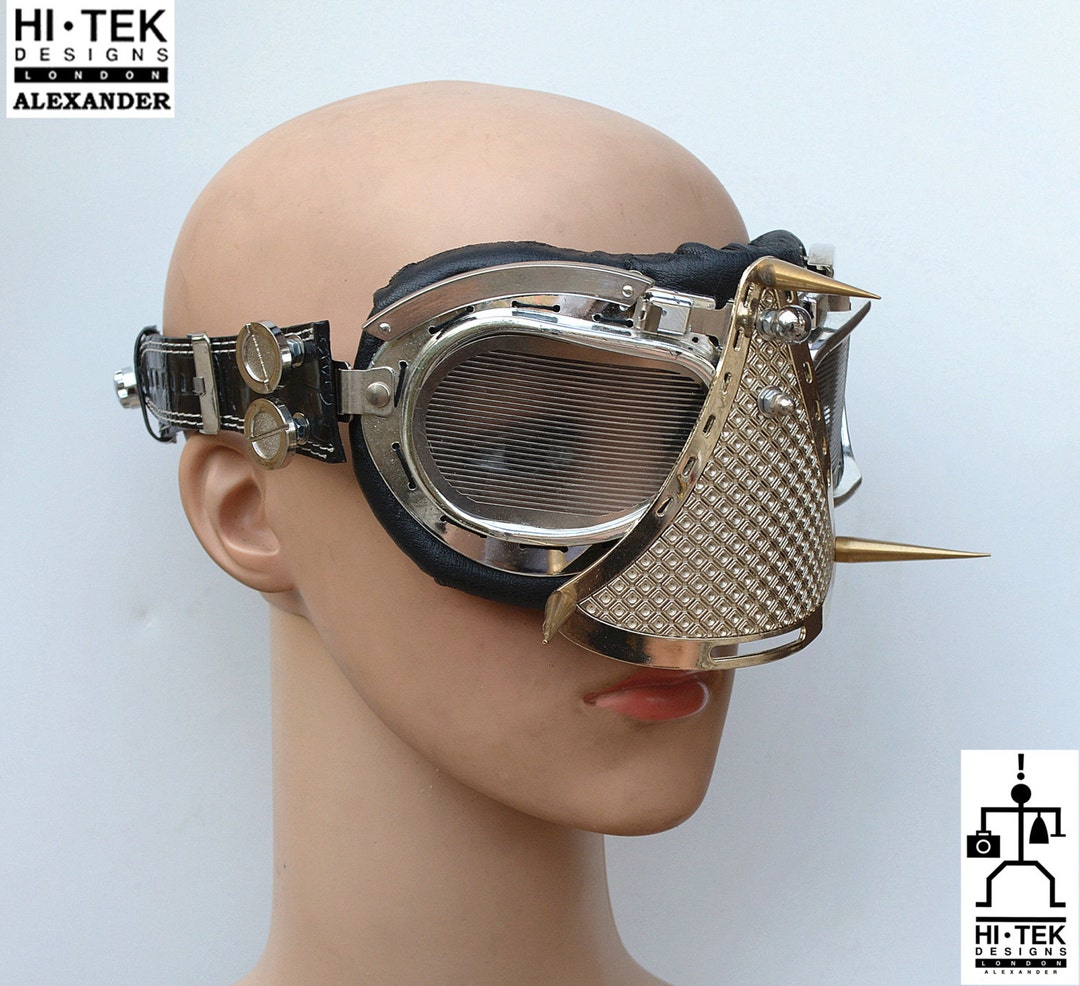Hi Tek Steampunk Goggles: Handmade Cyberpunk Mask Headpiece - Etsy