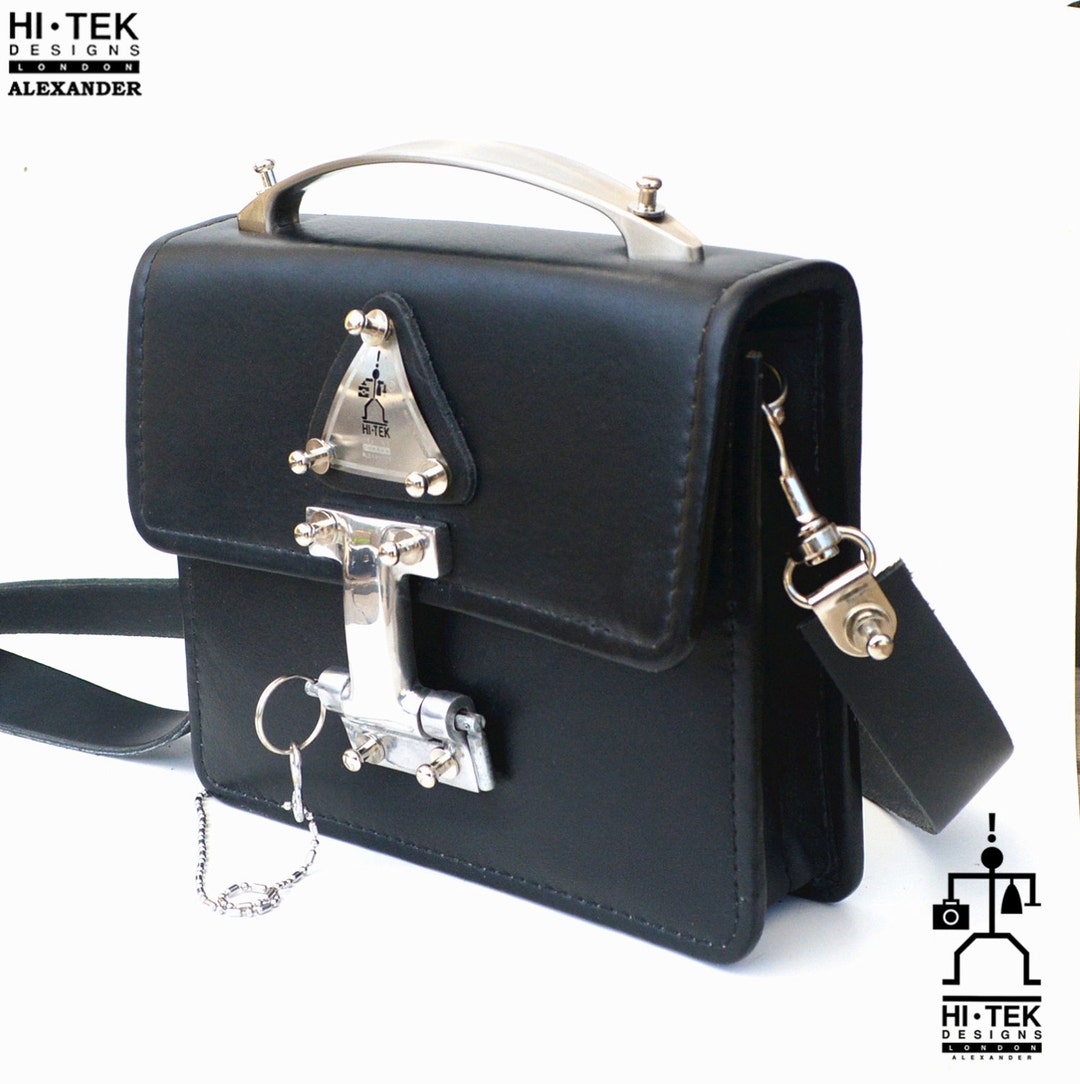 Hi Tek ALEXANDER Leather Cross Body Bag Medium Size Unusual Unique ...