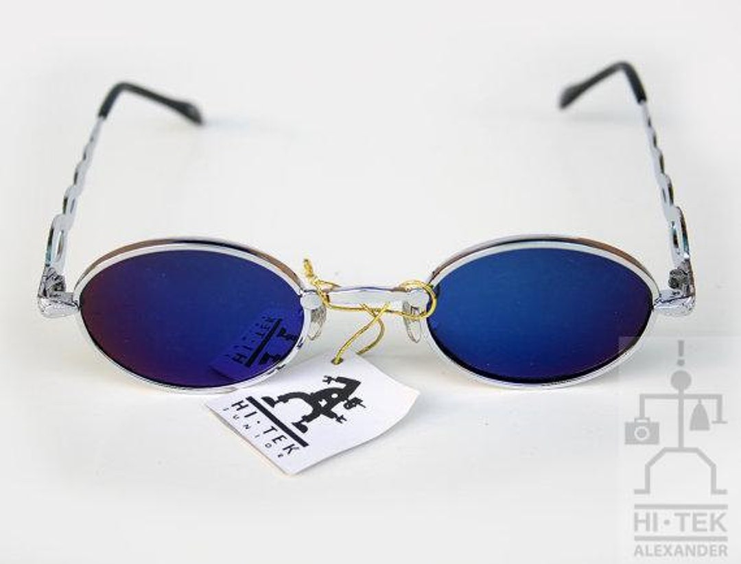 Hi Tek Ovalretro Goth Vampire Steampunk Sunglasses Blue Mirror Lens ...