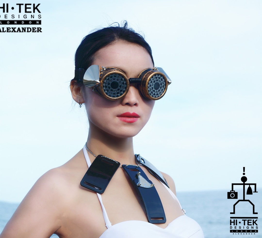 Handmade Victorian Steampunk Goggles: Cooper Aviator Cosplay Headpiece ...