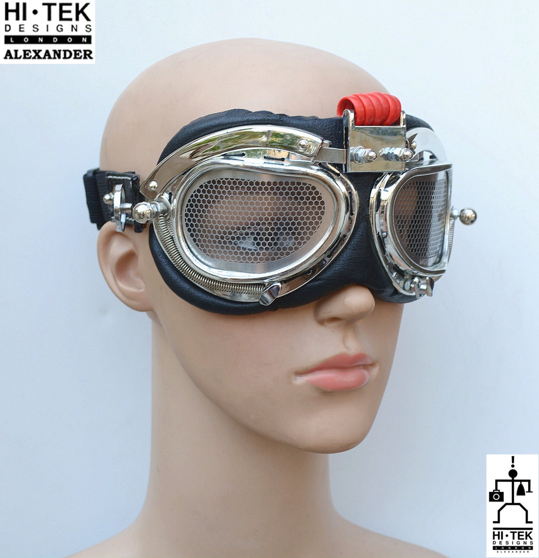 Handmade Steampunk Goggles: Cyberpunk Biker Mask, Hi Tek Design - Etsy