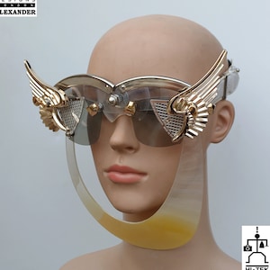 Handmade Steampunk Winged Eyewear: Futuristic Cyber Goggles - Etsy