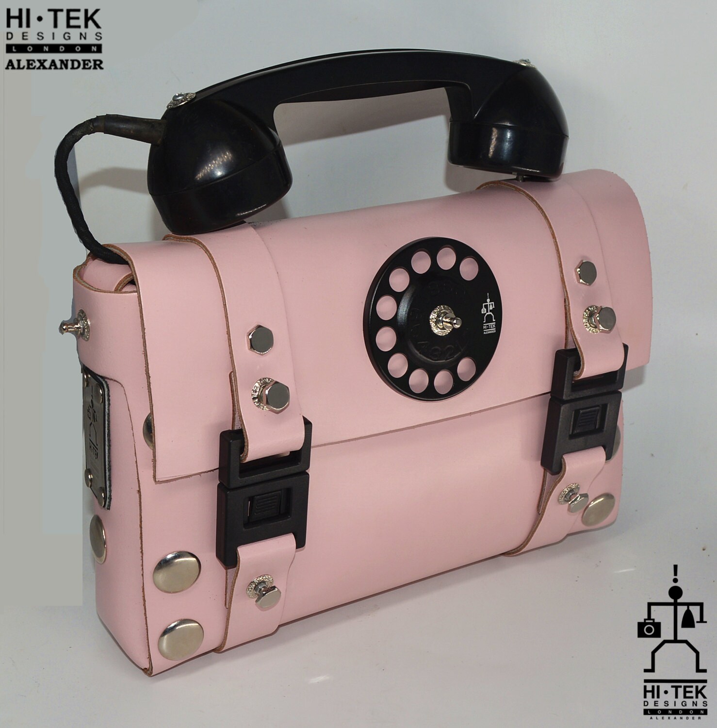 Pink Leather Telephone Bag: Handmade Steampunk Crossbody Handbag - Etsy