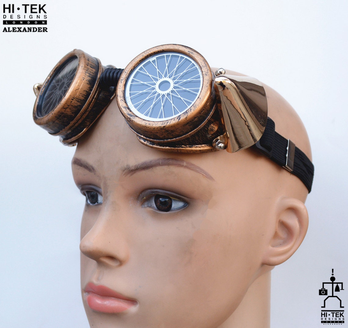 Handmade Victorian Steampunk Goggles: Cooper Aviator Cosplay Headpiece ...