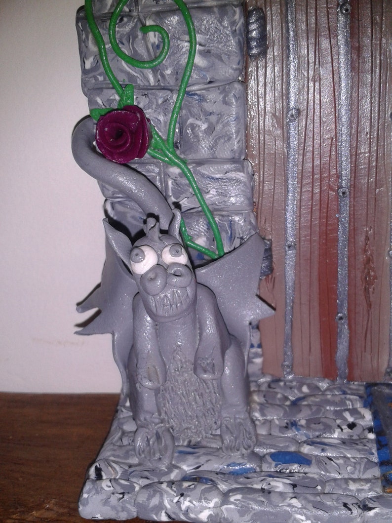 Magical Fairy Door With Gargoyle and Welcome Mat - Etsy