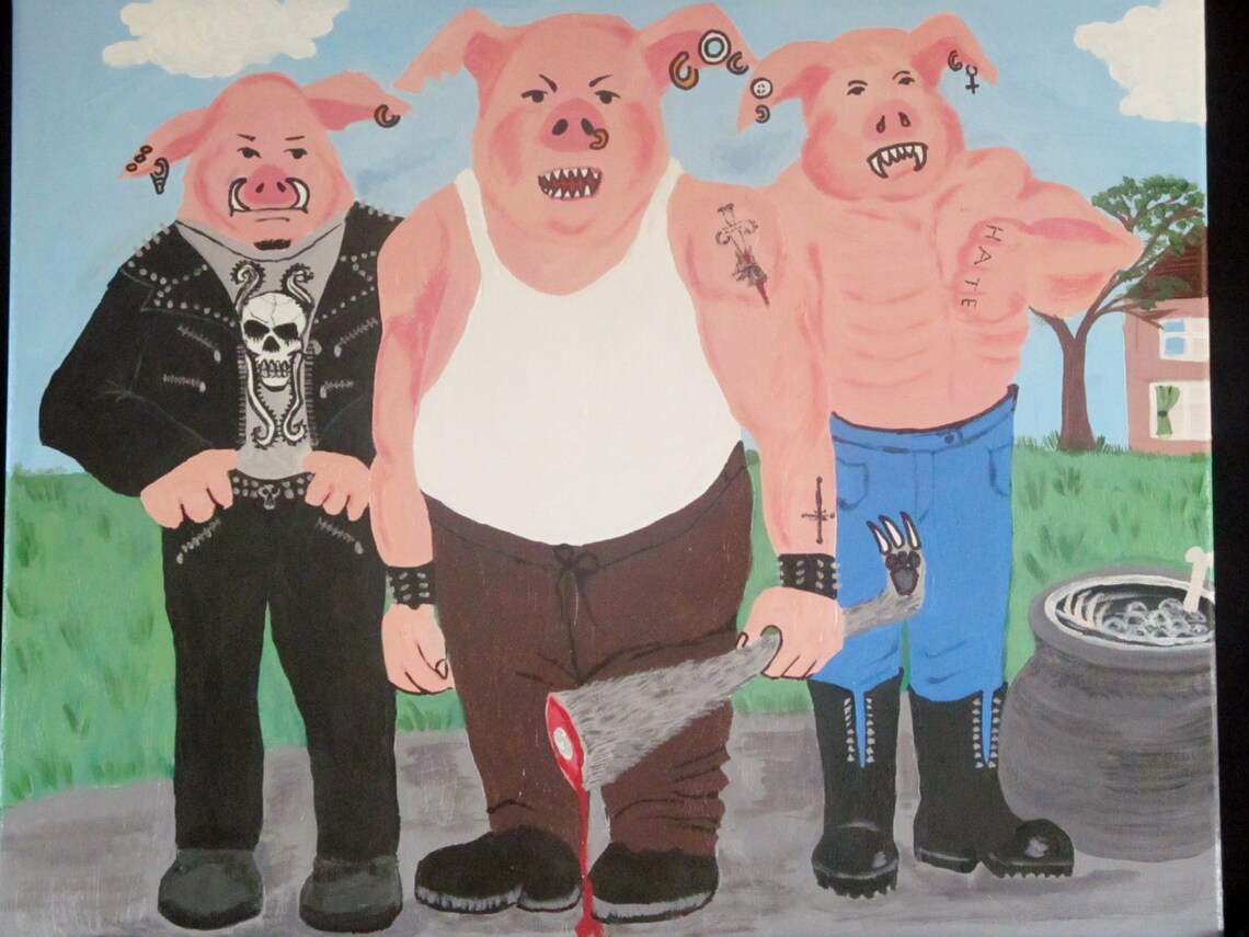 Three not so Little Pigs Horror Creepy Gory - Etsy