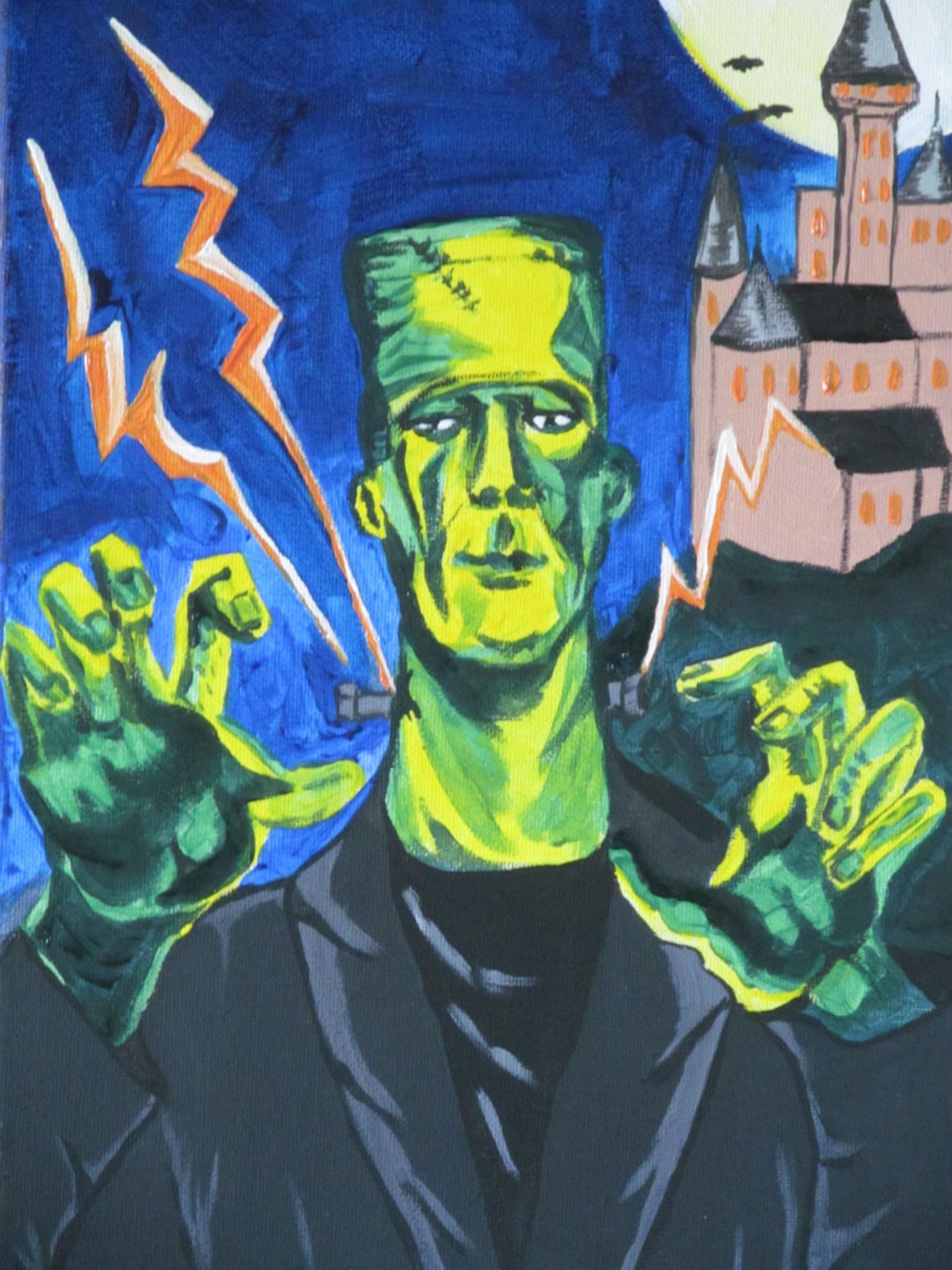 Frankenstein Acrylic Painting Canvas Horror Creepy Films - Etsy