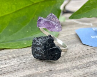 Black Amethyst Ring - Etsy