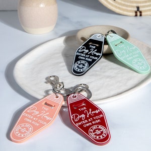 The Dog House Acrylic Retro Keychain | Engraved Keychain | Dog Lover ...