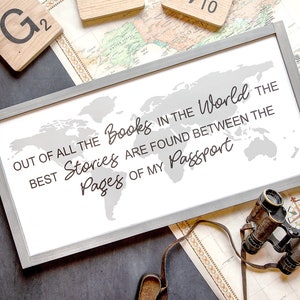 World Map Wood Sign | Travel Sign | Stories in Passport | Customize ...