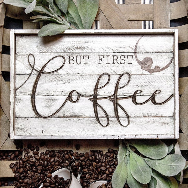 But First Coffee Sign - Etsy