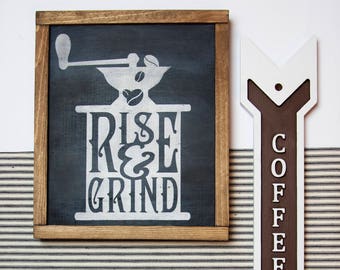 Rise and grind sign | Etsy