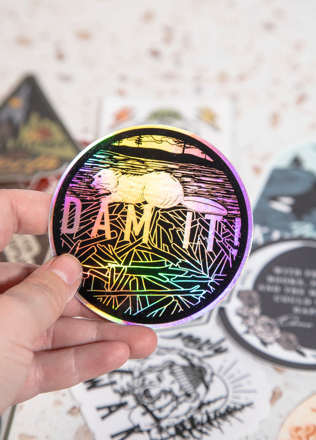 Dam It Holographic Sticker - Etsy
