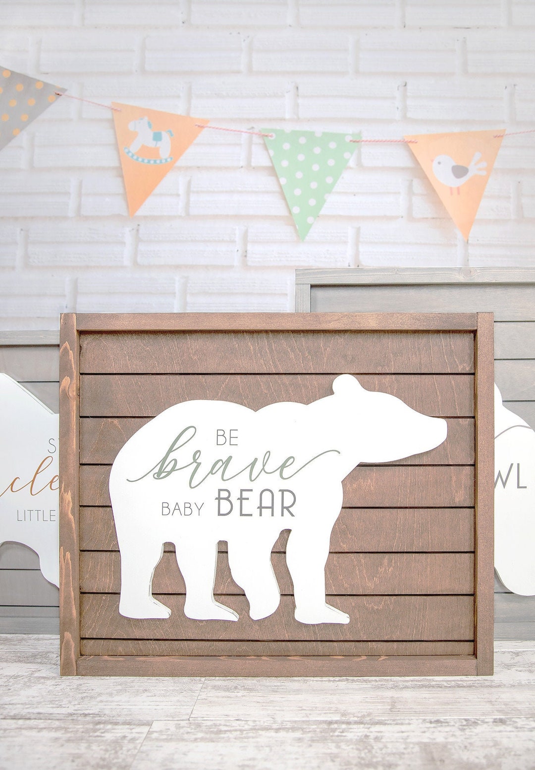 Woodland Nursery | Bear Sign | Be Brave Baby Bear Sign | Forest Decor ...