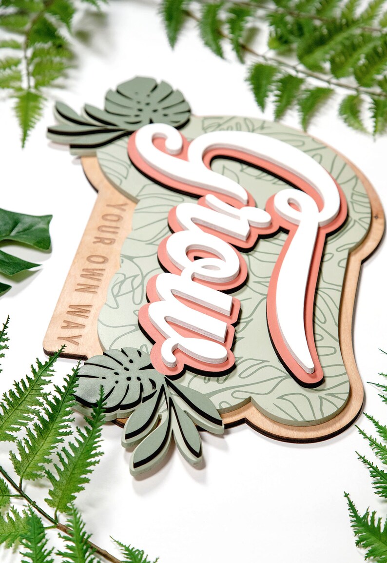 Grow Wood Sign | Grow Your Own Way Sign | 3D Sign | Boho Style ...