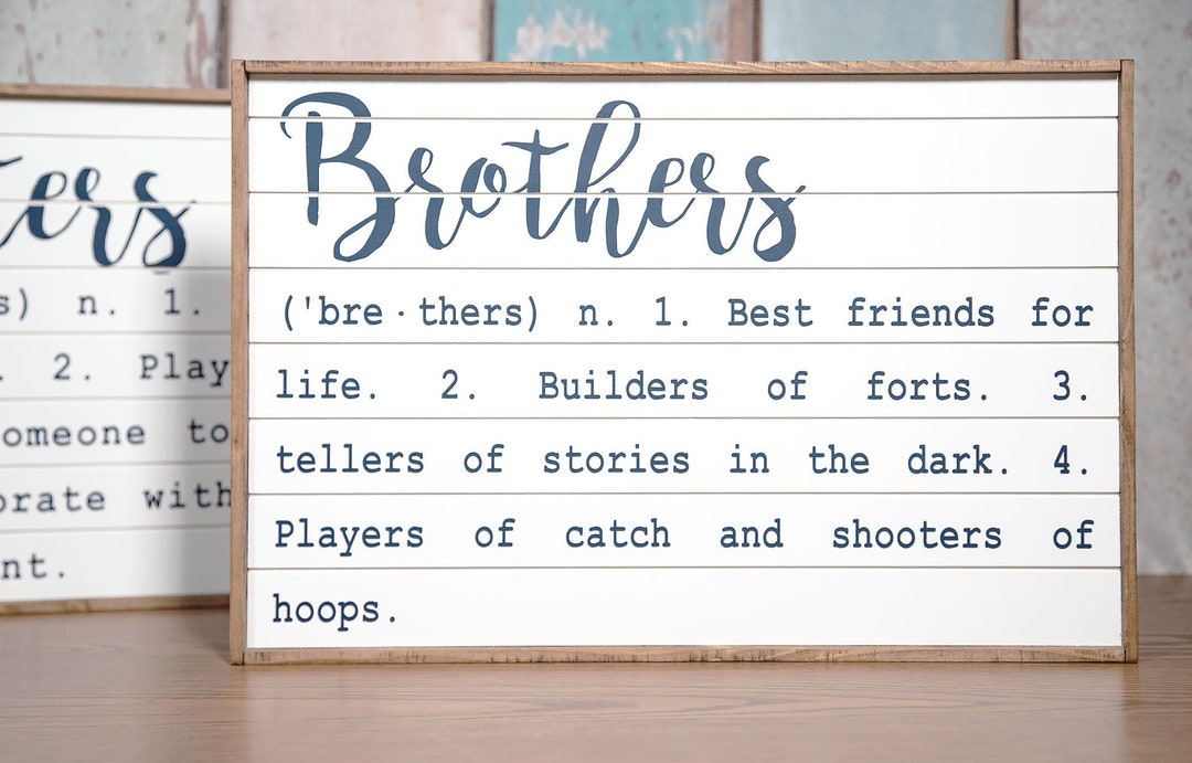 Brother Definition Wood Sign | Shiplap Sign | Nursery Sign | Siblings ...