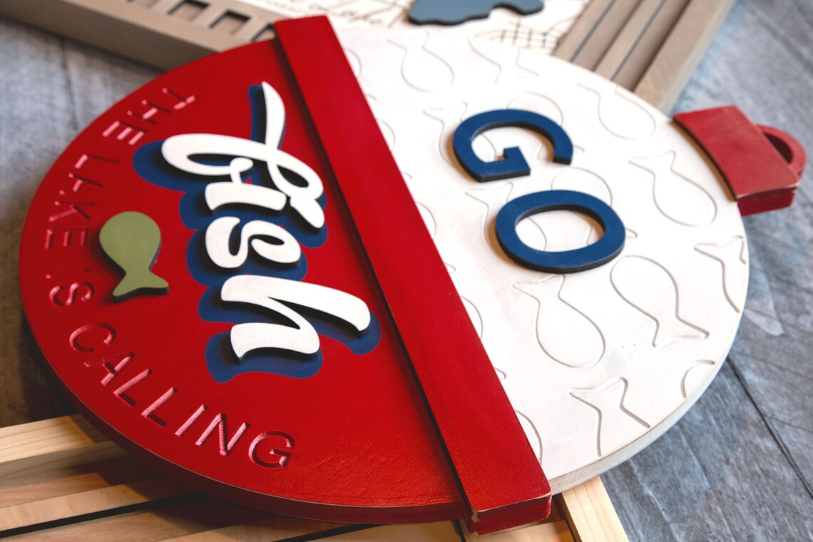 Go Fish Bobber Sign Fishing Sign Father Day Gift | Etsy