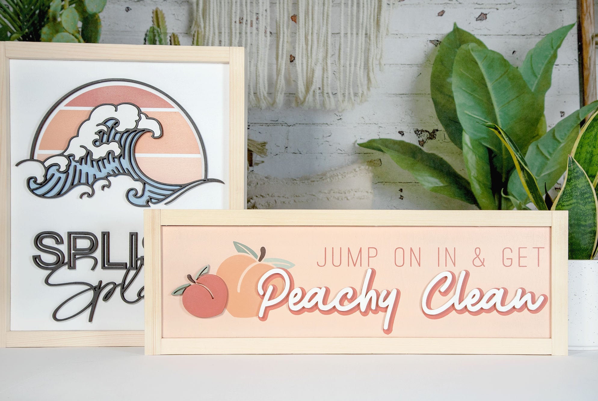 Peachy Sign Peachy Clean Wood Sign Bathroom Decor 3D | Etsy