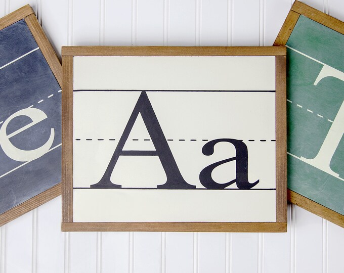 Alphabet Wood Sign Line Chart Chalkboard Wood Sign | Etsy
