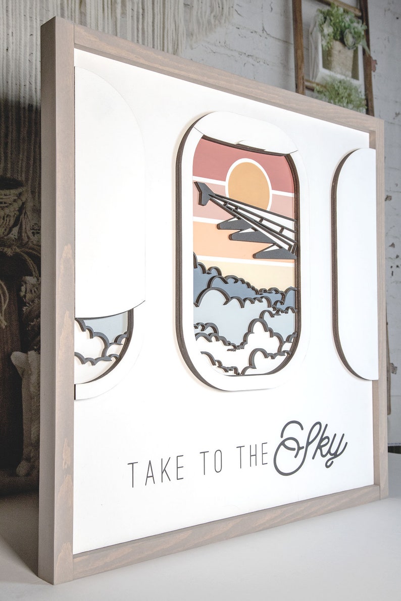 Take to the Sky Sign Travel Wood Sign Airplane - Etsy