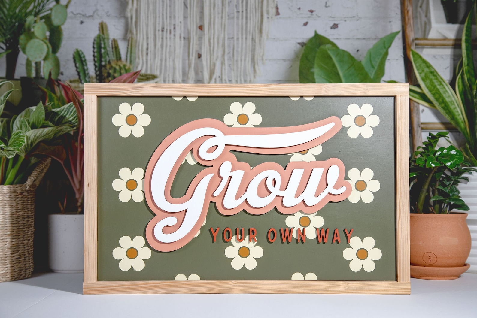 Grow Your Own Way Daisy Sign | Floral Design | Inspirational Quote ...