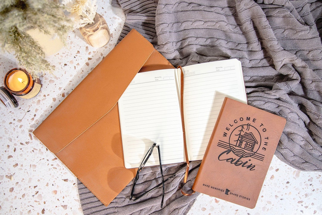 Welcome to the Cabin Engraved Leather Journal 6x8inches - Etsy