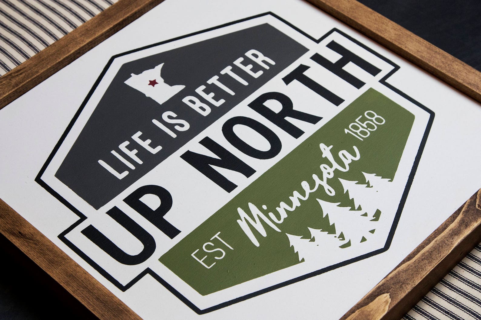 Life is Better up North Wood Sign | Minnesota Wood Sign | Custom | Wall ...