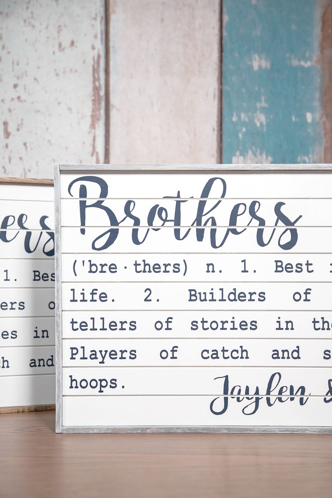 Brother Definition Wood Sign | Custom Names | Shiplap Sign | Nursery ...