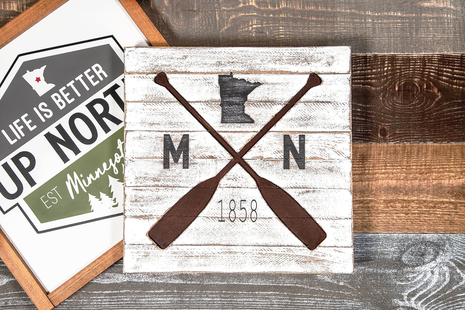 Minnesota Wood Sign Paddle Sign Custom Engraved 3D - Etsy
