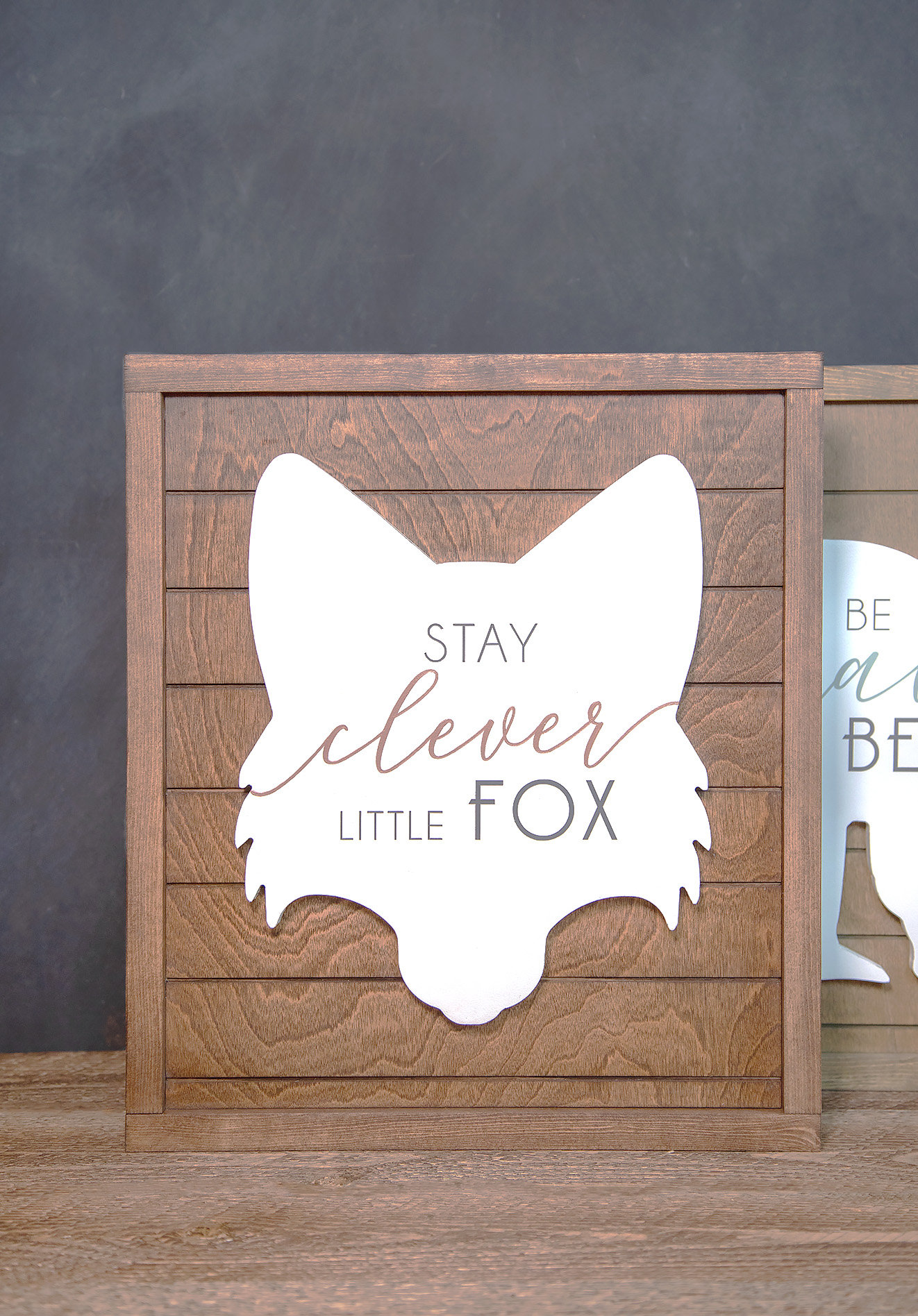 Woodland Nursery Sign Fox Stay Clever Little Fox Sign | Etsy