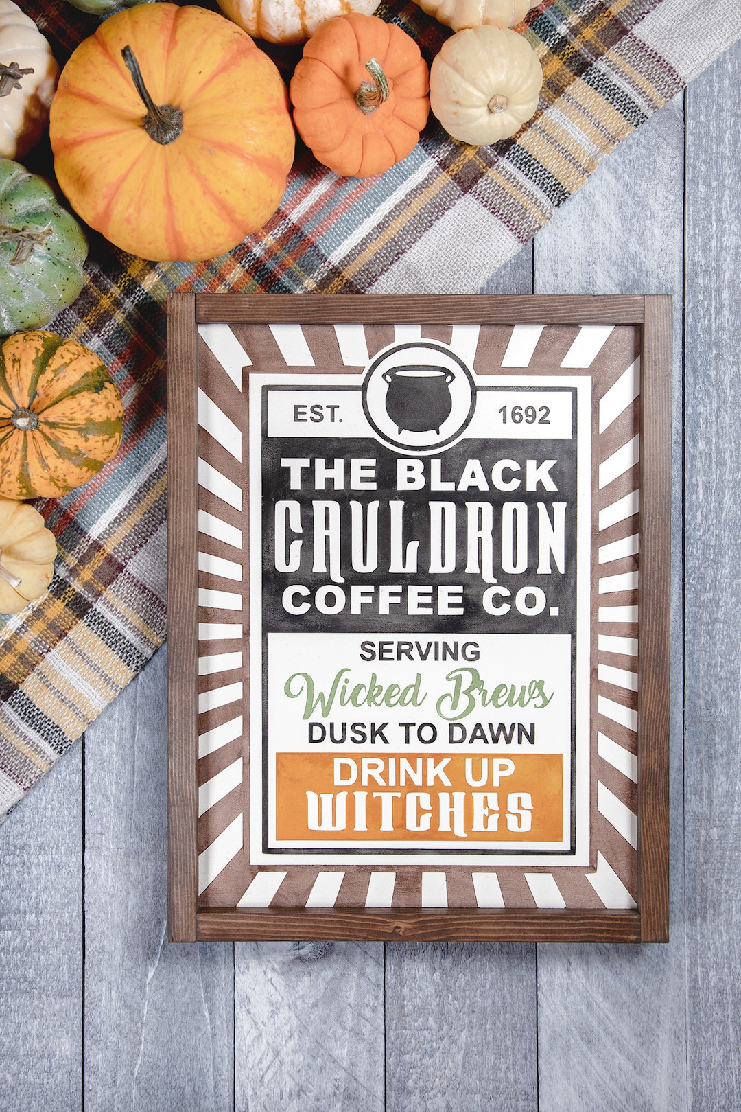 Black Cauldron Coffee Wood Sign | Halloween Wood Sign | Coffee | Drink ...