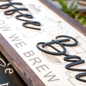 Coffee Bar Sign | This is How We Brew It Coffee Wood Sign | Brewing ...