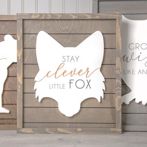 Woodland Nursery Sign | Fox | Stay Clever Little Fox Sign | Forest ...
