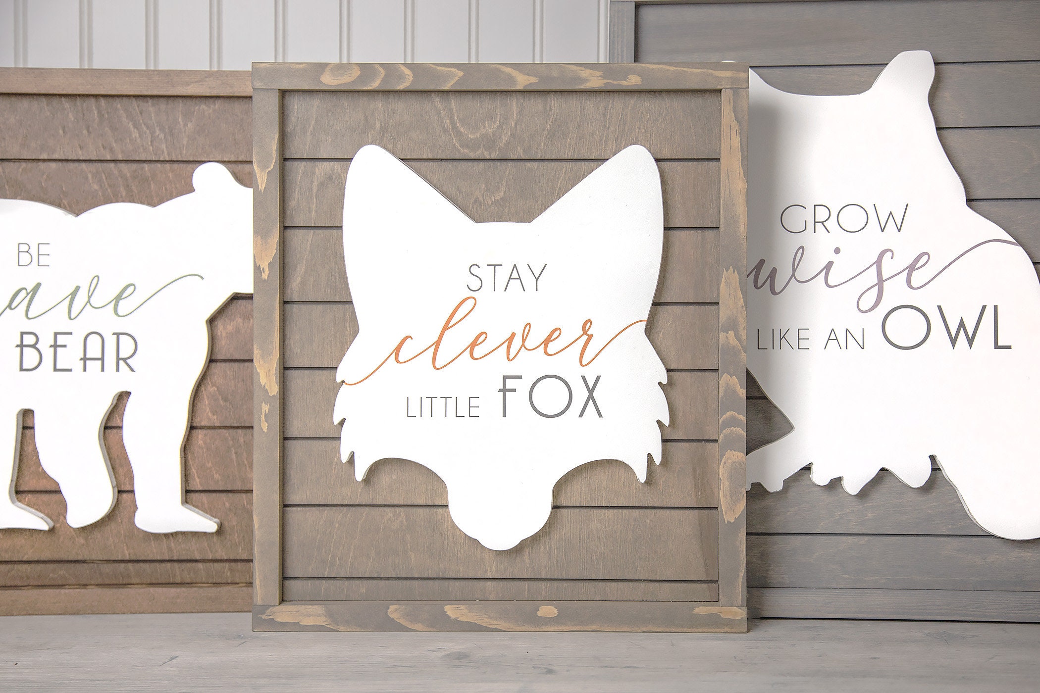 Woodland Nursery Sign Fox Stay Clever Little Fox Sign | Etsy
