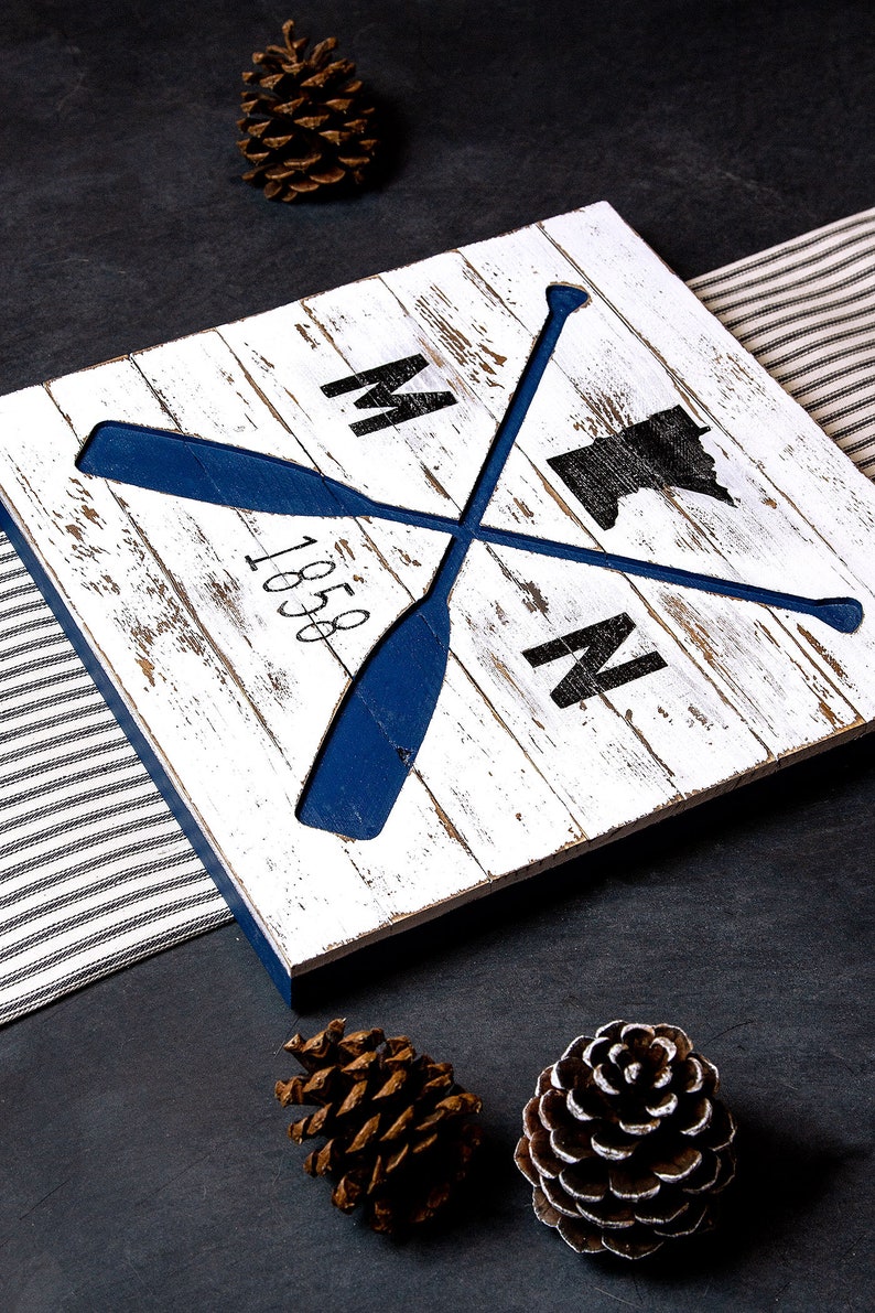 Minnesota Wood Sign Paddle Sign Custom Engraved 3D - Etsy