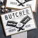 Butcher Wood Sign Kitchen Decor Butcher Cuts Customize Distressed ...